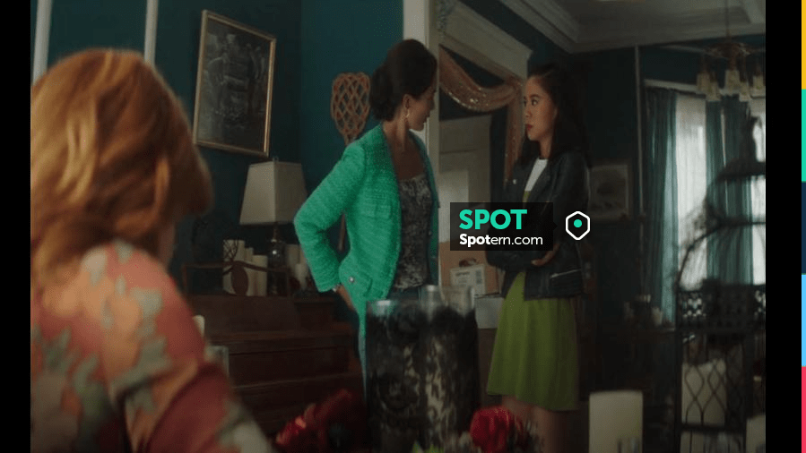 Maje Basalt Leather Moto Jacket worn by Georgia 'George' Fan (Leah ...