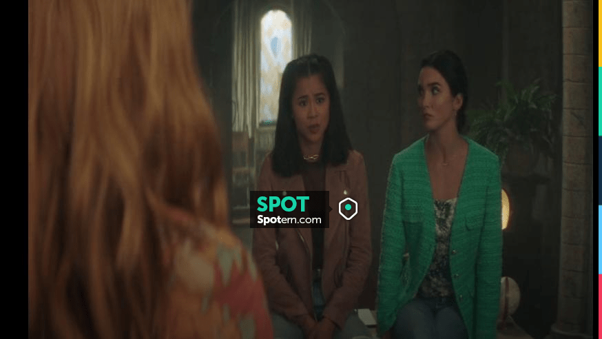 AllSaints Dalby Suede Biker Jacket worn by Georgia 'George' Fan (Leah ...