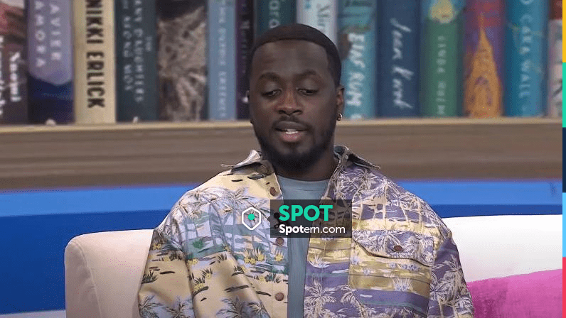 Fried Rice Silky Printed Shirt worn by Nana Kwame Adjei-Brenyah as seen ...