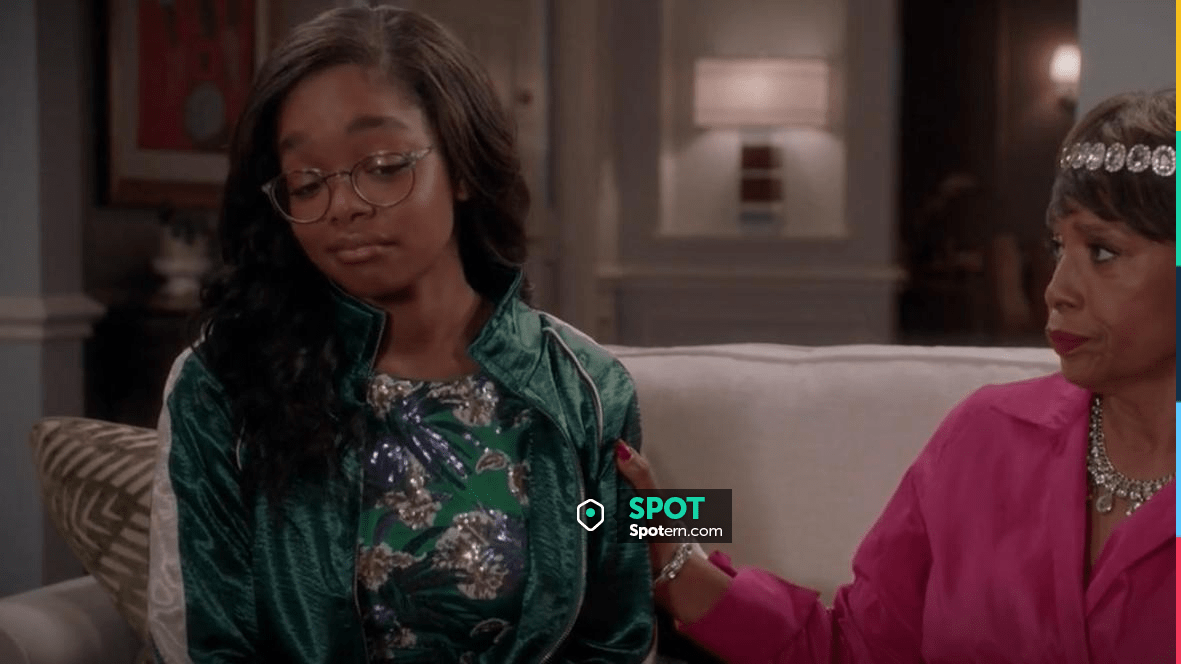 BDG Luxe Satin Track Jacket worn by Diane Johnson (Marsai Martin) as ...
