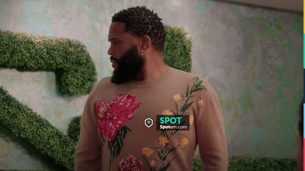 Valentino Floral Intarsia Knit Jumper worn by Andre 'Dre' Johnson (Anthony Anderson) as seen in ...