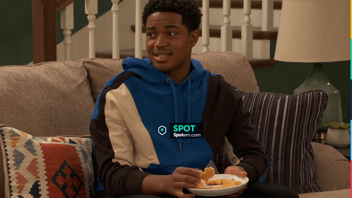 Neil Barrett Asym­met­ric Colour Block Hood­ie worn by Booker Baxter ...