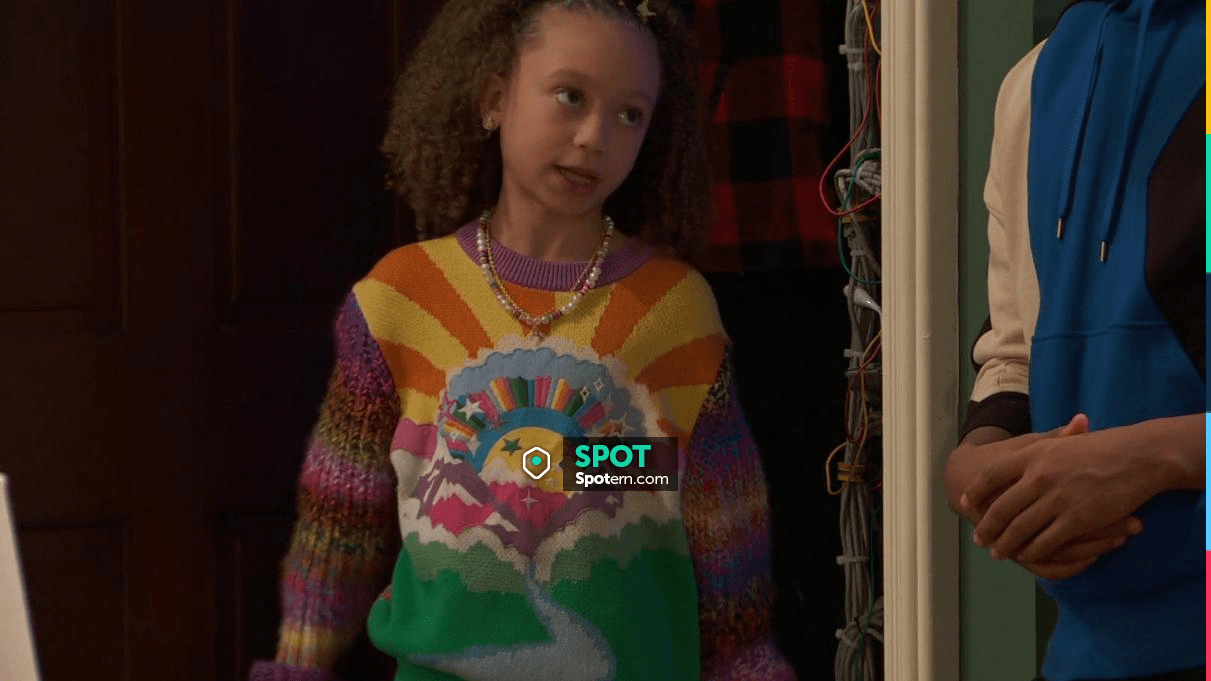 Stella McCartney Rain­bow Em­broi­dered Crew Neck Jumper worn by Alice ...