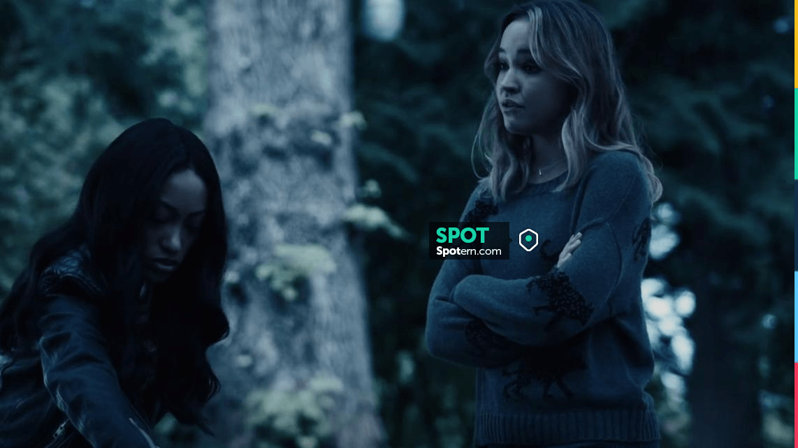 Rails Perci Sweater Ash Jungle Cat worn by Megan Landry (Sadie Stanley) as seen in Cruel Summer ...