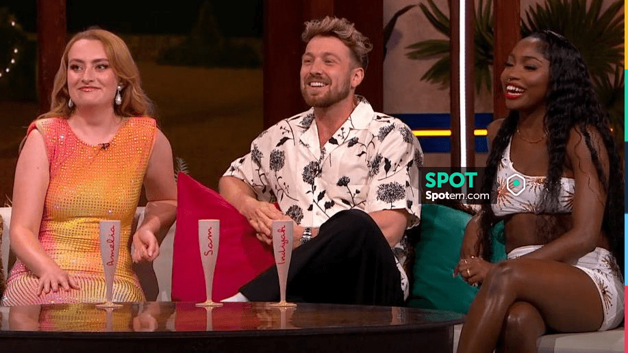 Oceanus Cal­lie Co-ord White worn by Indiyah Polack as seen in Love ...