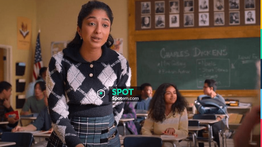 Dolls Kill Book Smart Argyle Sweater worn by Devi Vishwakumar (Maitreyi ...