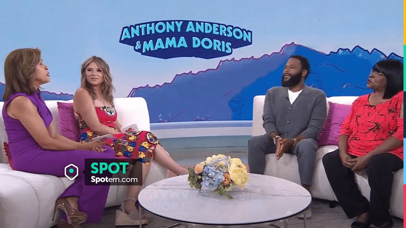 Black Halo Corrine Draped Bodice Wide Leg Jumpsuit worn by Hoda Kotb as ...