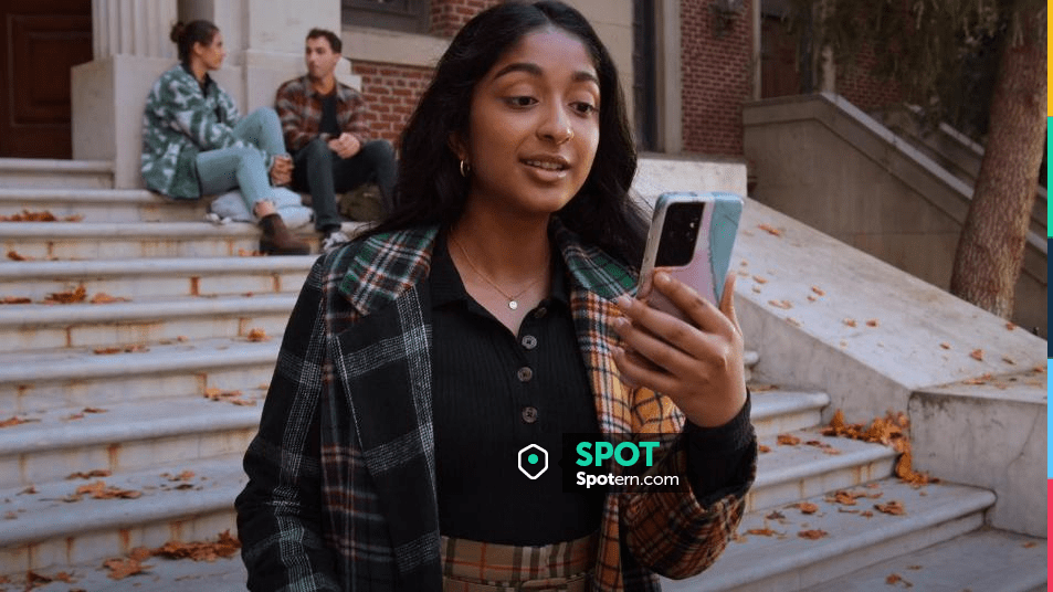 Bar III Polo Style Ribbed Bodysuit worn by Devi Vishwakumar (Maitreyi ...