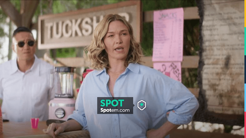 Chemise oversize à cadre - Oxford Blue portée par Maisy-May (Julia ...