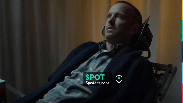 Vince Heirloom Cardigan In Navy worn by Cliff Stanfield (Aaron Paul) as ...