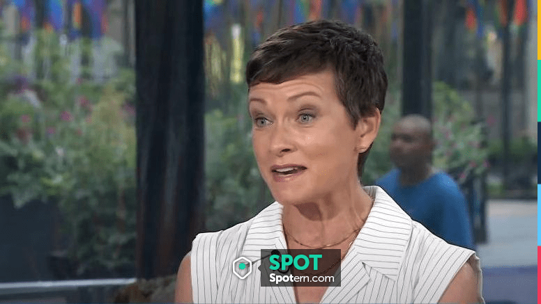 Rag & Bone Helena Stripe Linen Blend Shirtdress worn by Stephanie Gosk ...