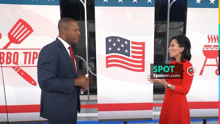 Karen Millen Military Trim Knitted Skater Mini Dress worn by Vicky ...