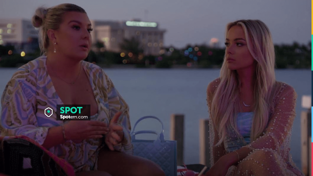 L'Abeye Blue + Lime Zebra O Ring Maxi Dress worn by Chloe Trautman as ...