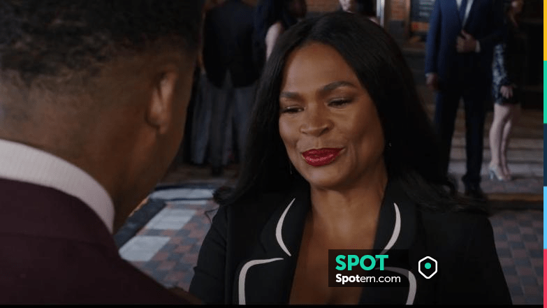 Emporio Armani Printed blazer worn by Jordan Armstrong (Nia Long) as ...