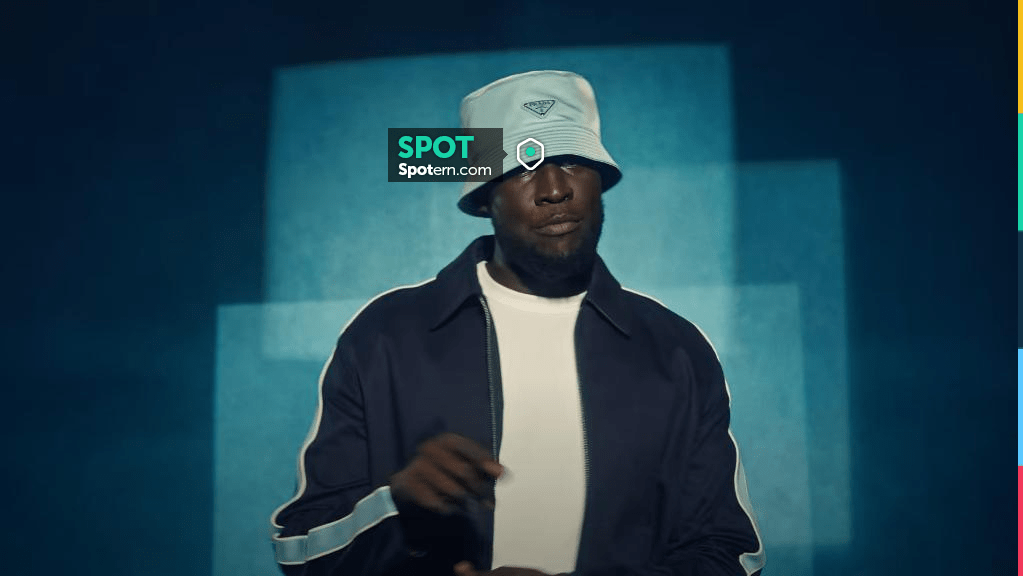 Prada Light Blue Nylon Bucket Hat worn by Stormzy in THE WEEKEND music ...