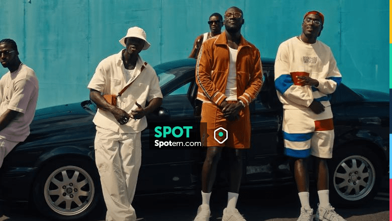 Icecream Burnt Orange Velvet Track Shorts worn by Stormzy in THE ...