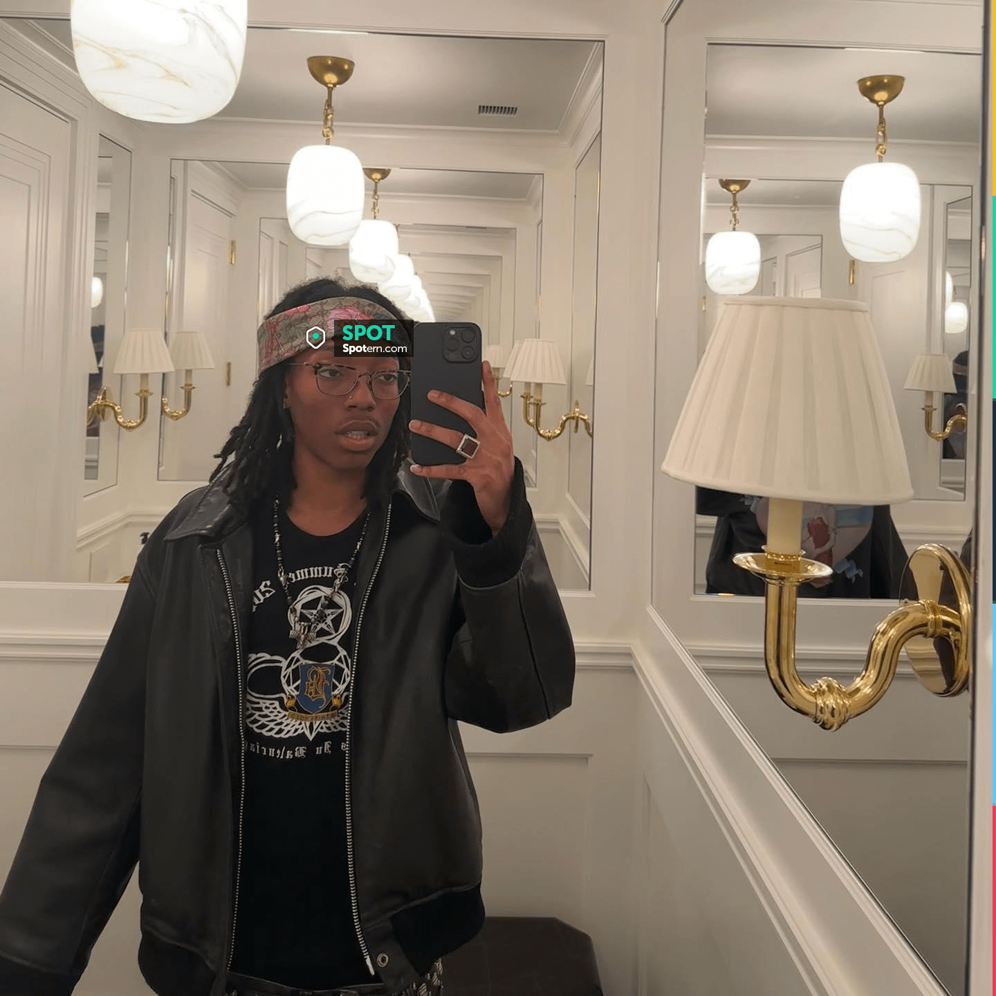 Gucci Beige-GG & Red Stripe Floral Scarf worn by Lil Tecca on his ...