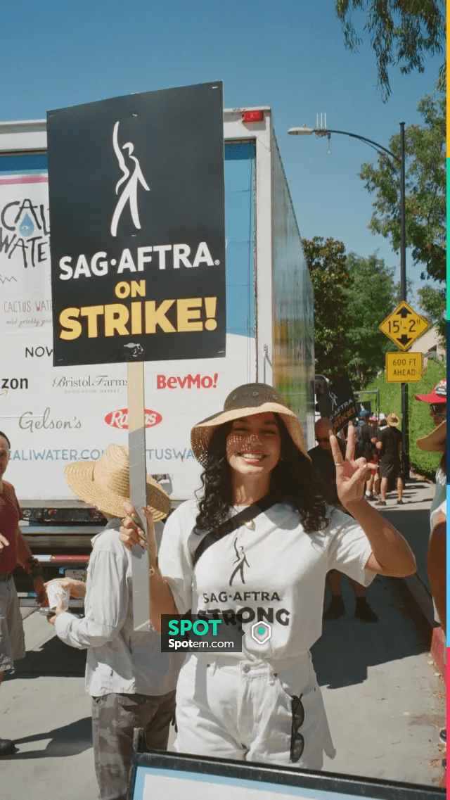 Official Sag Aftra Strong T-Shirt worn by Vanessa Hudgens for Sag ...
