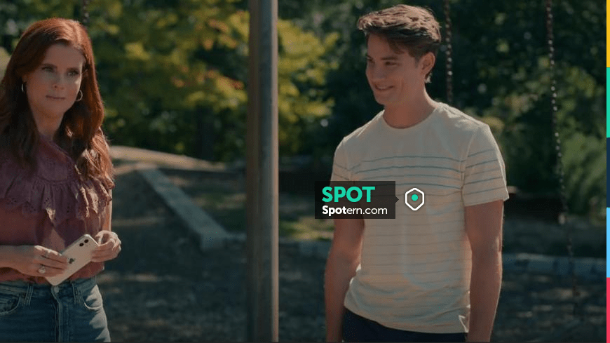 Marine Layer Signature Crew Tee in Blue Stripe worn by Tyler 'Ty ...