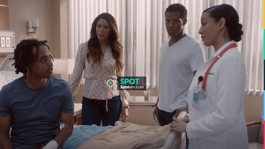 L'Agence Cara Silk Polka Dot Wrap Blouse worn by Grace Greenleaf (Merle ...