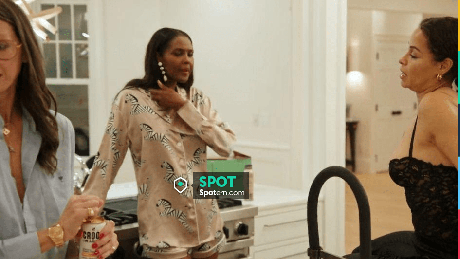 Averie Sleep Two-Piece Ze­bra Print Pa­ja­ma Set worn by Ubah Hassan as seen in The Real ...