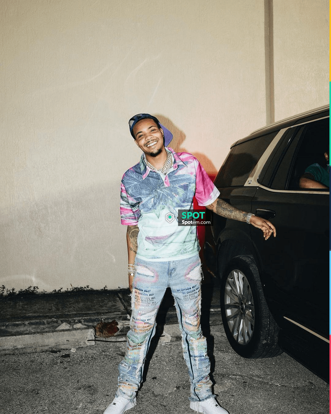 Who Decides War Pink & Green Palm Tree Po­lo worn by G Herbo on his ...