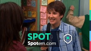 American Eagle Long Sleeve Button Down Light Blue Plaid Shirt worn by ...