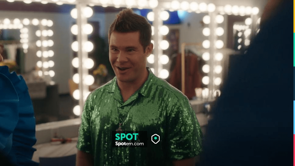 Asos Design Relaxed Shirt With Sequins In Vibrant Green worn by Kelvin ...