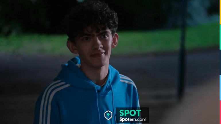 Adidas 3-Stripes Hoodie Sweatshirt worn by Charlie Spring (Joe Locke ...