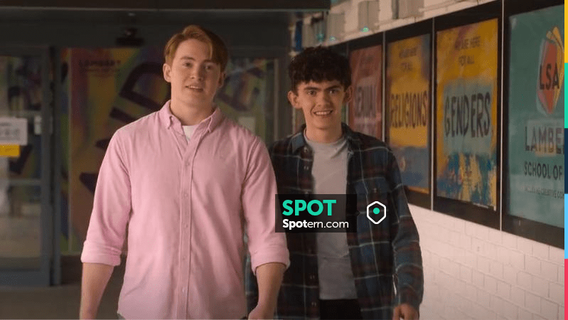 Topman Check Over­shirt in Blue worn by Charlie Spring (Joe Locke) as ...