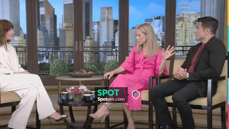 Cefinn Daria Pussy­bow Jaquard Mi­di Dress worn by Kelly Ripa as seen ...