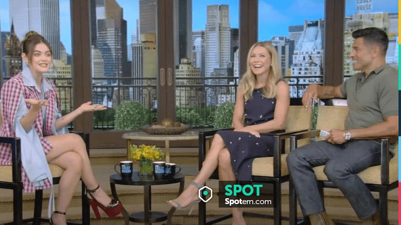 Gianvito Rossi Portofino 105mm Suede Sandals worn by Kelly Ripa as seen ...