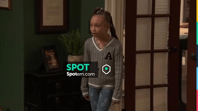 Rsq Girls Cable Varsity Pullover Sweater worn by Alice Baxter (Mykal ...