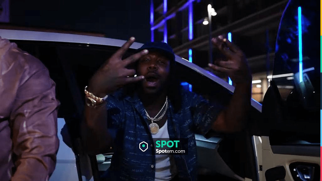 Marni Blue Mega Marni Den­im Shirt worn by EST Gee in A MOMENT WITH ...