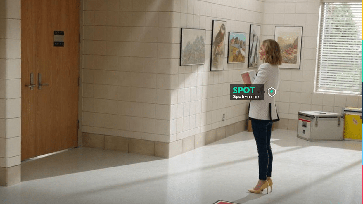 Smythe Polka Dot Peak Lapel Blazer worn by Miss Jenn (Kate Reinders) as seen in High School ...