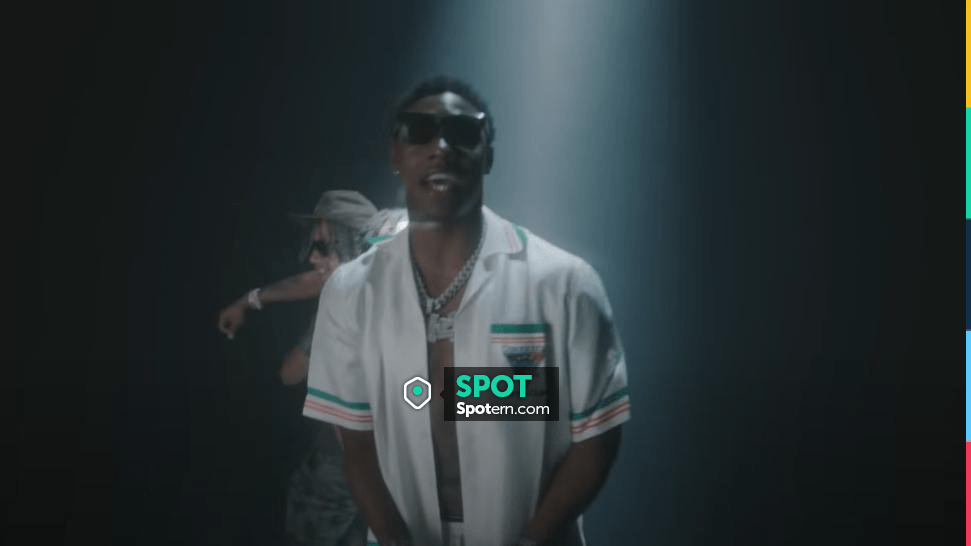 Casablanca White Tennis Club Silk Shirt worn by Rob49 in Mama Official ...