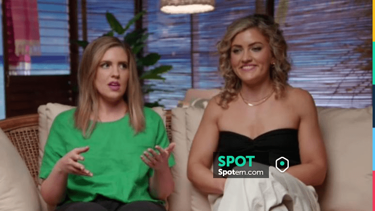 Dissh Ani­ka Twist­ed Black Knit Top worn by Steph as seen in The Block ...