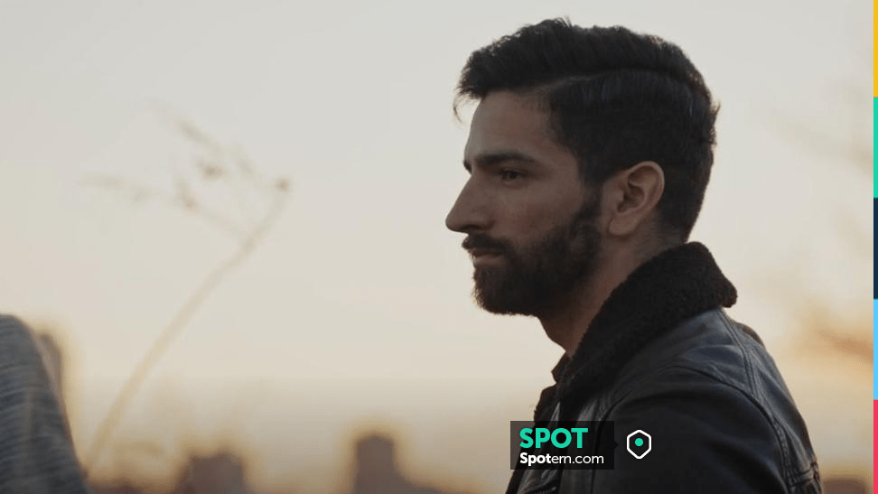 Allsaints Black ‘Brett Raw-Trimmed Jack­et worn by Kris Kelkar as seen ...