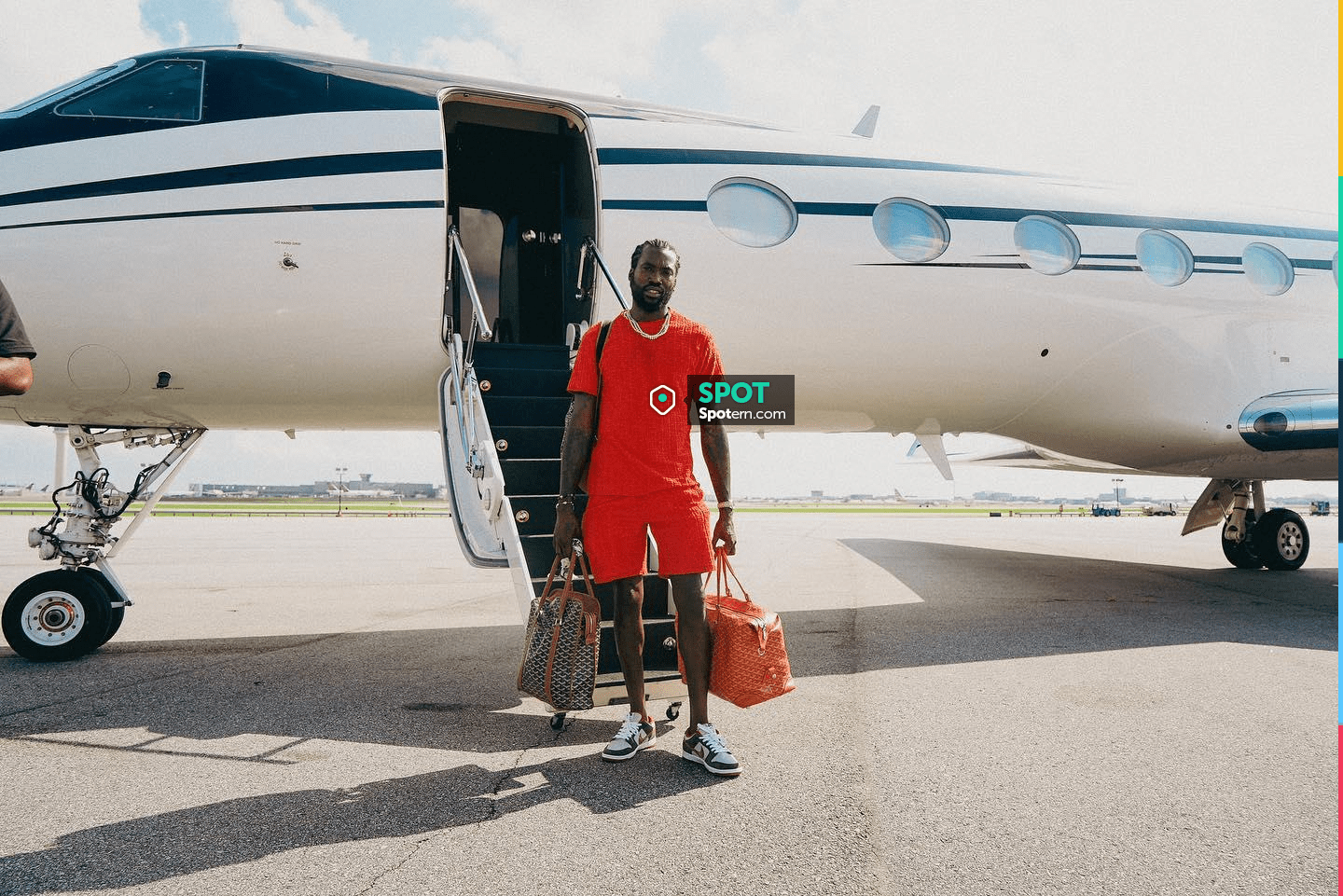 Givenchy Bright Orange 4G Terry Cotton T Shirt worn by Meek Mill on his ...