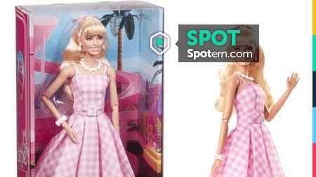 The plaid dress doll replica of Barbie (Margot Robbie) in the movie ...
