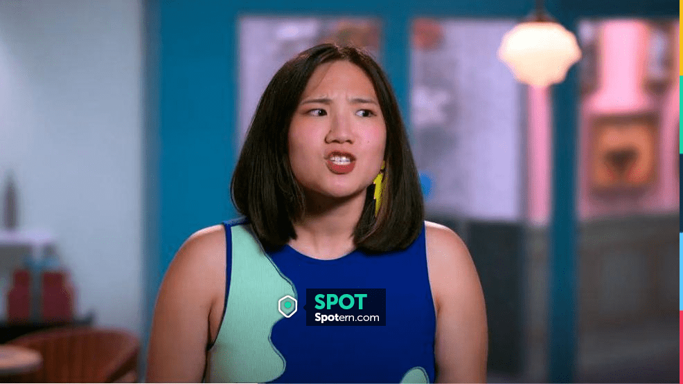 Shein Green and Blue Crop-top worn by Georgina Chiou as seen in The Big ...