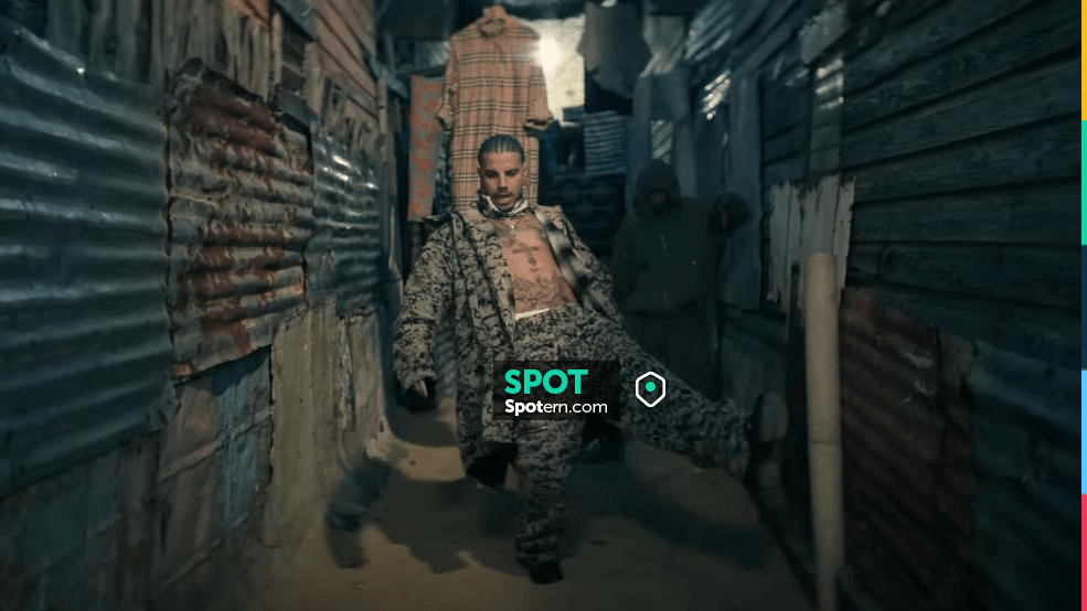 Givenchy Beige & Black Shredded Cargo Pants worn by Rauw Alejandro in ...