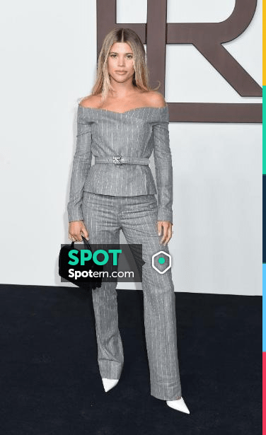 Ralph Lauren Alecia Chalk-Stripe Flannel Pant worn by Sofia Richie at ...