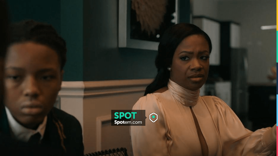 Orseund Irus Night Out Open-Back Ruched Satin Blouse worn by Roselyn ...