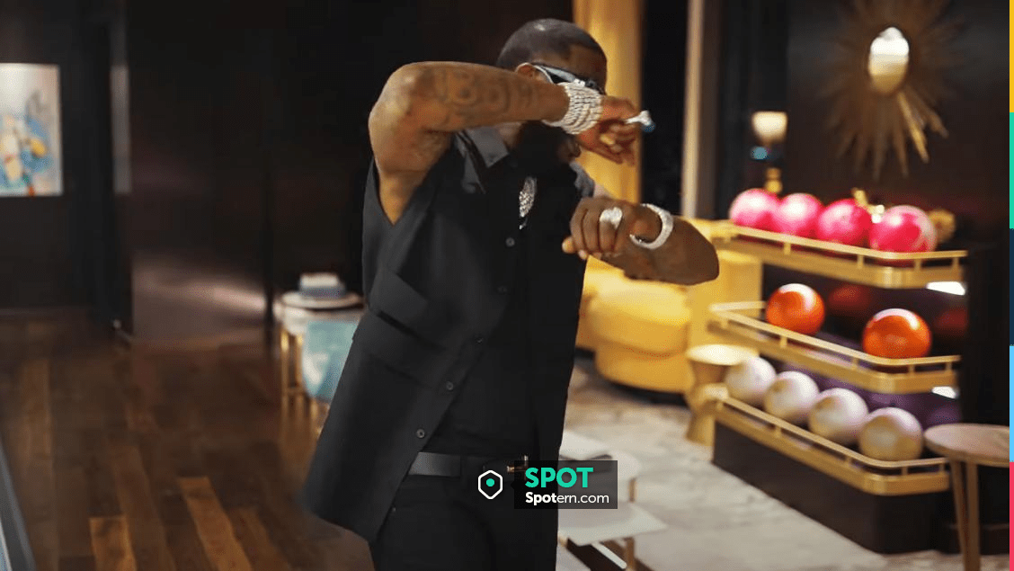 Tom Ford Black & Sil­ver T Buck­le Belt worn by Gucci Mane in Married ...