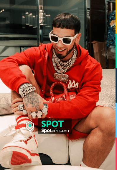 Amiri White & Red MA Socks worn by Anuel AA on his Instagram account ...