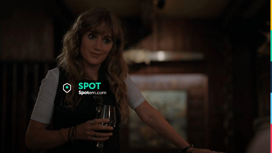 Ganni Black Striped Vest worn by Ava (Libby Osler) as seen in Virgin ...