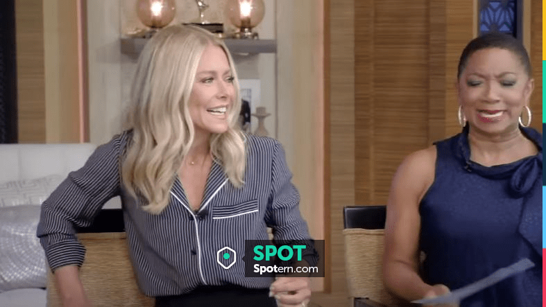 Rag & Bone Luca Silk Pajama Top worn by Kelly Ripa as seen in LIVE with ...