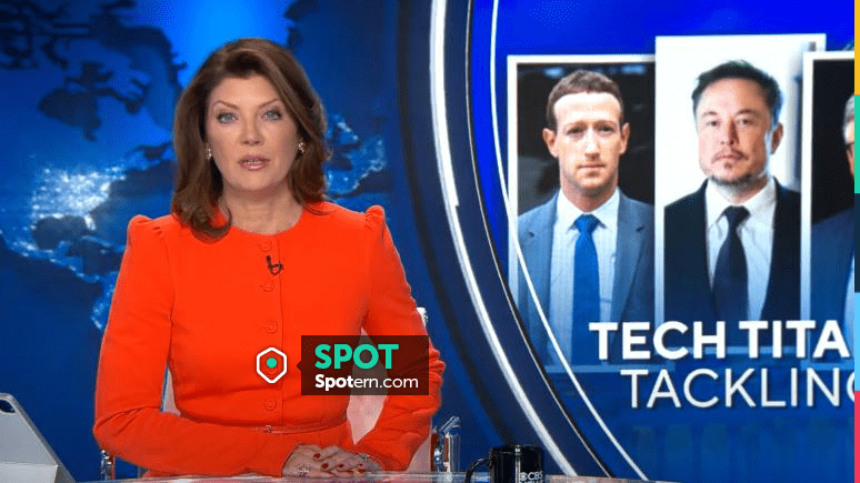 Chaqueta Sportmax Stecca Jersey usada por Norah O'Donnell como se ve en ...