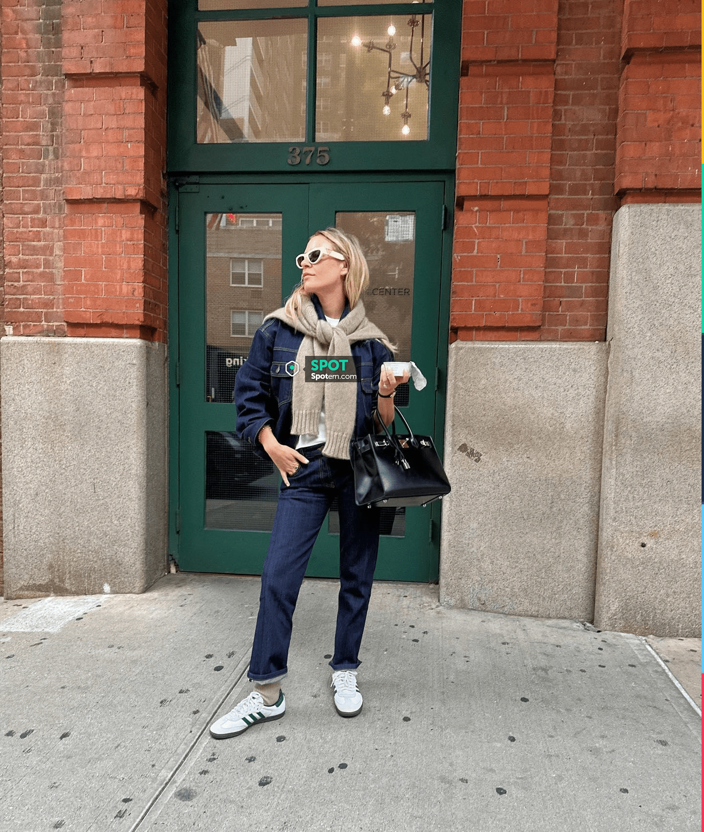 The Row Ness Selvedge Denim Jacket worn by on her Instagram on August ...